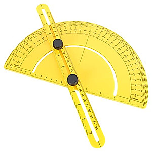 DOITOOL 180 Universal Goniometer Angle Finder Tool Multitools Rotary Protractor Goniometer Ruler Metal Protractor Rotating Angle Measure Protractor Arm Swing Stainless Steel To Rotate Abs