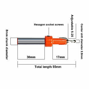 Ranoff 6PCS Countersink Drill Bit Set Wood Hole Drill Bit Timber Wood Working Drill Bits for Woodworking Wood Counterbore