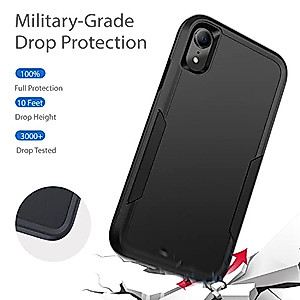Hsefo Designed Compatible with iPhone XR Case, Heavy Duty Protection Shockproof Dropproof Dustproof Anti-Scratch Phone Case Cover for xr -Black