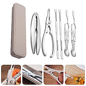 3sets/6pcs Nuts Pecan Picnic With, Case & for Crackers Shellers, Open Storage Including Shellfish Peel Utensils Nut/Steel Accessories Opener and Leg Shell Lobster Tools