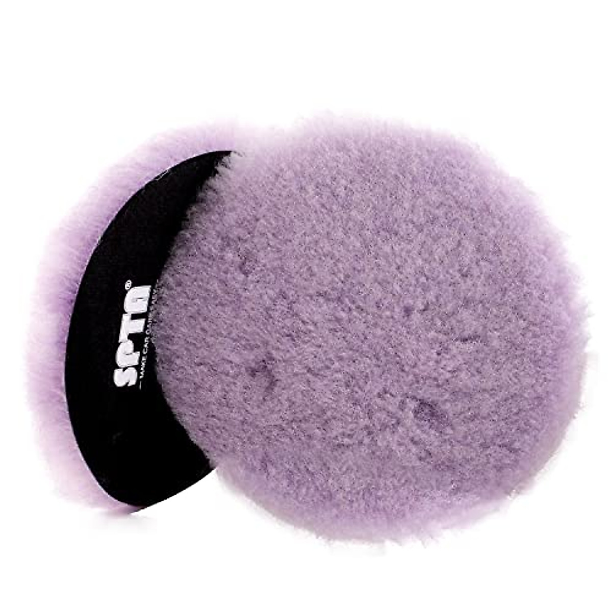 Wool Polishing Pads, SPTA 2Pcs 6Inch (150mm) Wool Cutting Pad, Purple Wool Buffing and Polishing Pad Set, Wool Buffing Wheel for Heavy Cut for 6Inch (150mm) Car Polisher Polishing, Buffing and Cutting