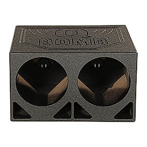 Q Power QBOMB10TB Dual 10 Inch Triangle Ported Subwoofer Box w/Bedliner Spray