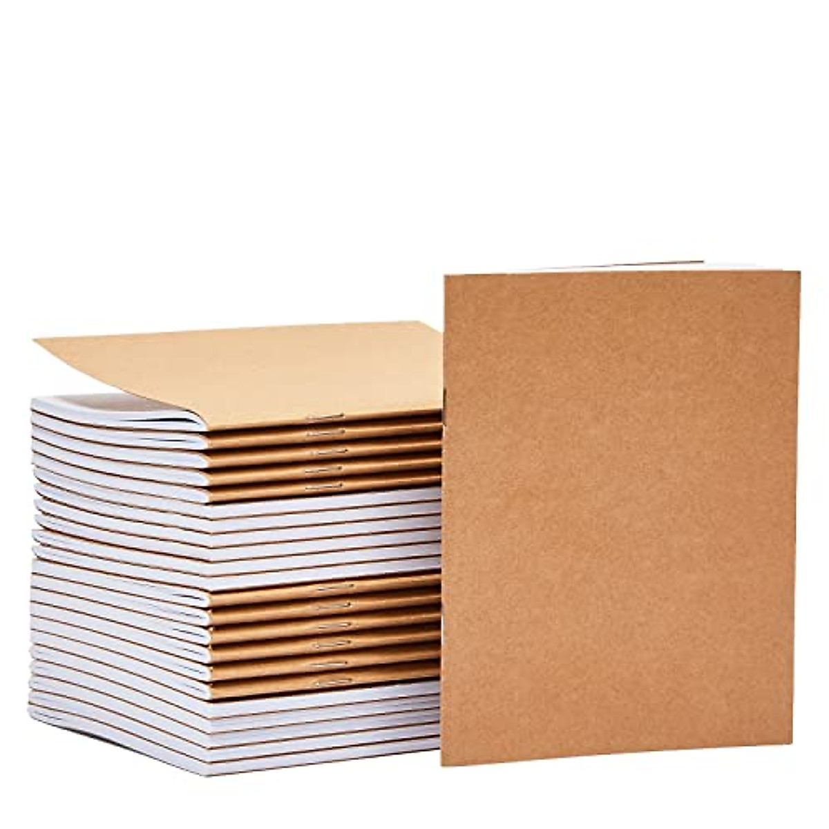 24 Pack Blank Journals Bulk Set, Small Kraft Paper Notebooks, Sketchbooks for Kids, Students to Write Stories (4x6 in)
