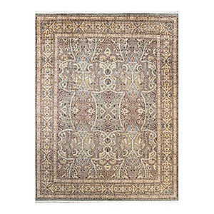 One of a Kind Hand Made Mogul Traditional Light Gray Area Rug Carpet Living Room Bedroom Dining Room 8 x 10