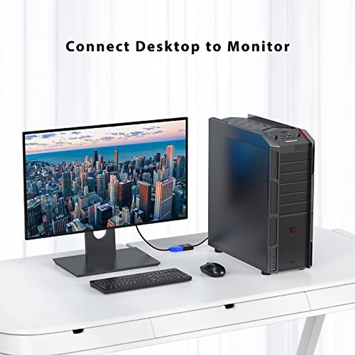 DteeDck DisplayPort to DVI, DP Display Port to DVI Adapter Cable Male to Female for Connect Desktop Laptop to Monitor Display Projector HDTV