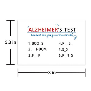 Leinessy Funny Alzheimer's Test Birthday Card, Rude Adult Greeting Card for Friend, Creative Just Because Card