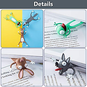 3 Pieces 3D Cartoon Animal Bookmark Wacky Palz Animal Bookmark PVC Animal Bookmark 3 Cute Squashed Animals Stationery for Kids and Students, Reading Presents, Party Favors