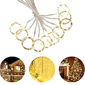 Winnerlion String Lights Curtain,USB 3 x 3 M 300 LED Curtain Lights 8 Modes Plug in Window Curtain String Lights for Christmas Wedding Party Home Garden Bedroom Indoor Wall (Yellow, 3x3m)