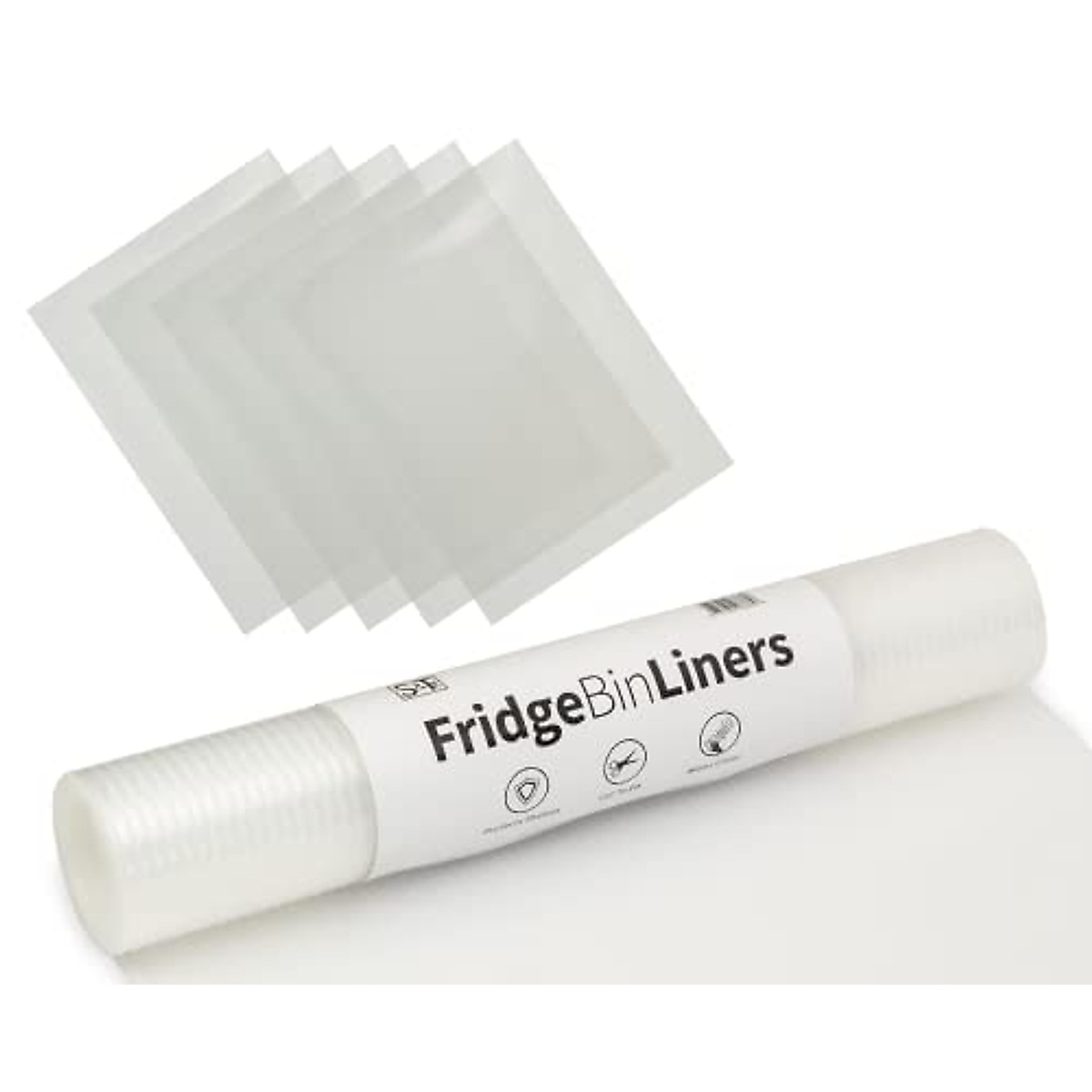 S&T INC. Shelf Liner Non Adhesive, Refrigerator Liner for Shelves Washable, Plastic Shelf Liner, 15 Inch x 16 Inch, Clear, 5 Pack