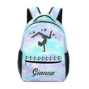 Gymnastic Purple Blue Personalized School Backpack Bags Kids Backpack for Teen Boys Girls Travel Backpack