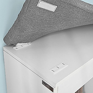 Haotian FSR45-HG,Shoe Storage Cabinet,Shoe Rack Shoe Bench with Lift Up Bench Top and Grey Cushion