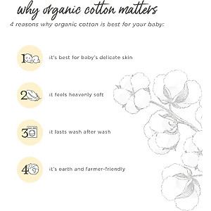 Burts Bees Baby Infant Reversible Blankets 100% Organic Cotton GOTS Certified - Morning Glory Prints with Quilting Pattern Soft Nursery Blanket with 100% Polyester Fill for Size 30 x 40 Inch