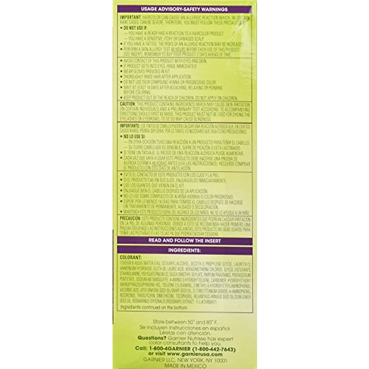 Garnier Nutrisse Ultra Color Nourishing Hair Color Creme, V2 Dark Intense Violet (Packaging May Vary), Pack of 1