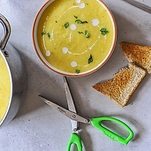 Westmark Germany Stainless Steel 5-Blade Herb Scissors with Cleaning Comb (Green)