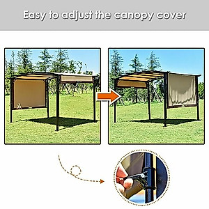 BBQ Gazebo Canopy 12' x 9' Pergola Kit Metal Frame Gazebo &Canopy Cover Patio Furniture Shelter Grill Gazebo Shelter for Patio, Garden