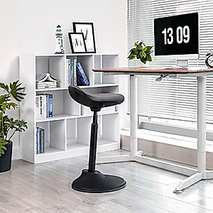 SONGMICS Standing Desk Chair, Adjustable Ergonomic Standing Stool, 23.6-33.3 Inches, Swivel Sitting Balance Chair, Anti-Slip Bottom Pad, Grey UOSC02GY