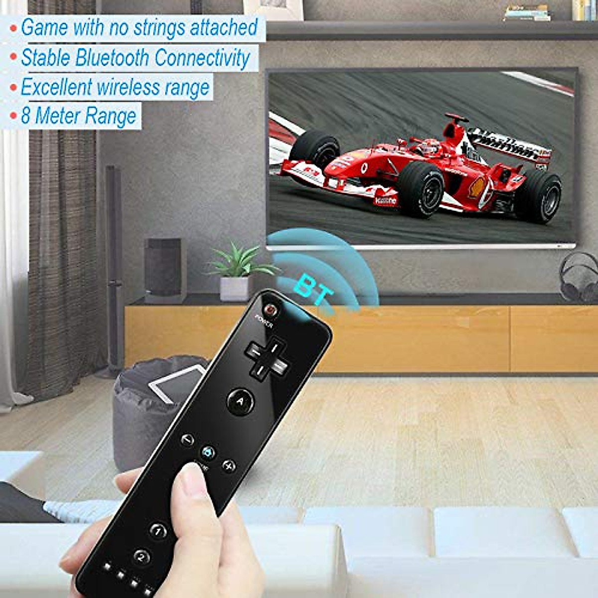 Wireless Remote Controller Gamepad Joystick for Nintendo Wii/ Wii U, w/ Silicone Case & Hand strap (Red)