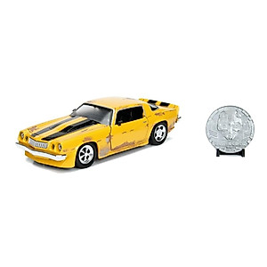 Transformers 1:24 1977 Chevy Camaro Bumblebee Die-cast Car with Coin, Toys for Kids and Adults
