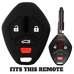 KeyGuardz Keyless Entry Remote Car Key Fob Outer Shell Cover Rubber Protective Case For Mitsubishi