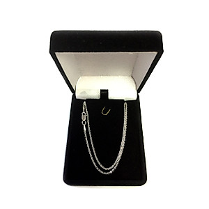 14k White Real Gold Forsantina Chain Necklace, 1.5mm, 16"