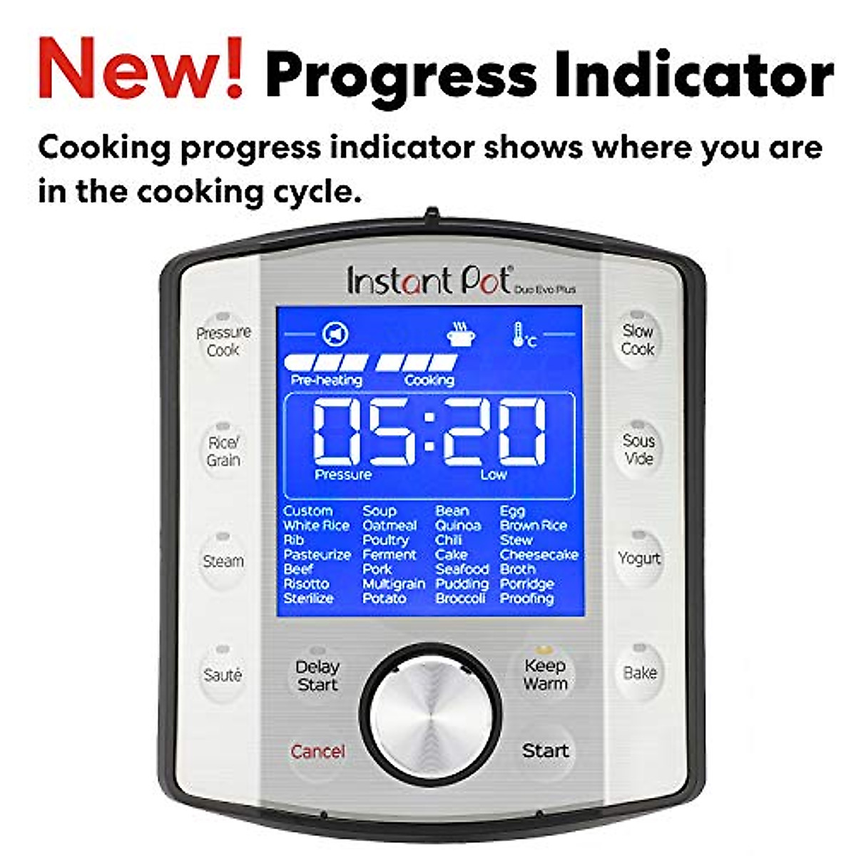 Instant Pot Duo Evo Plus 10-in-1 Pressure Cooker, Rice Cooker, Slow Cooker, Yogurt Maker, Sous Vide, Sauté, Food Warmer, Bake, Stock Pot, Steamer, Cookware Grade Stainless Steel Inner Pot, 6 Quart