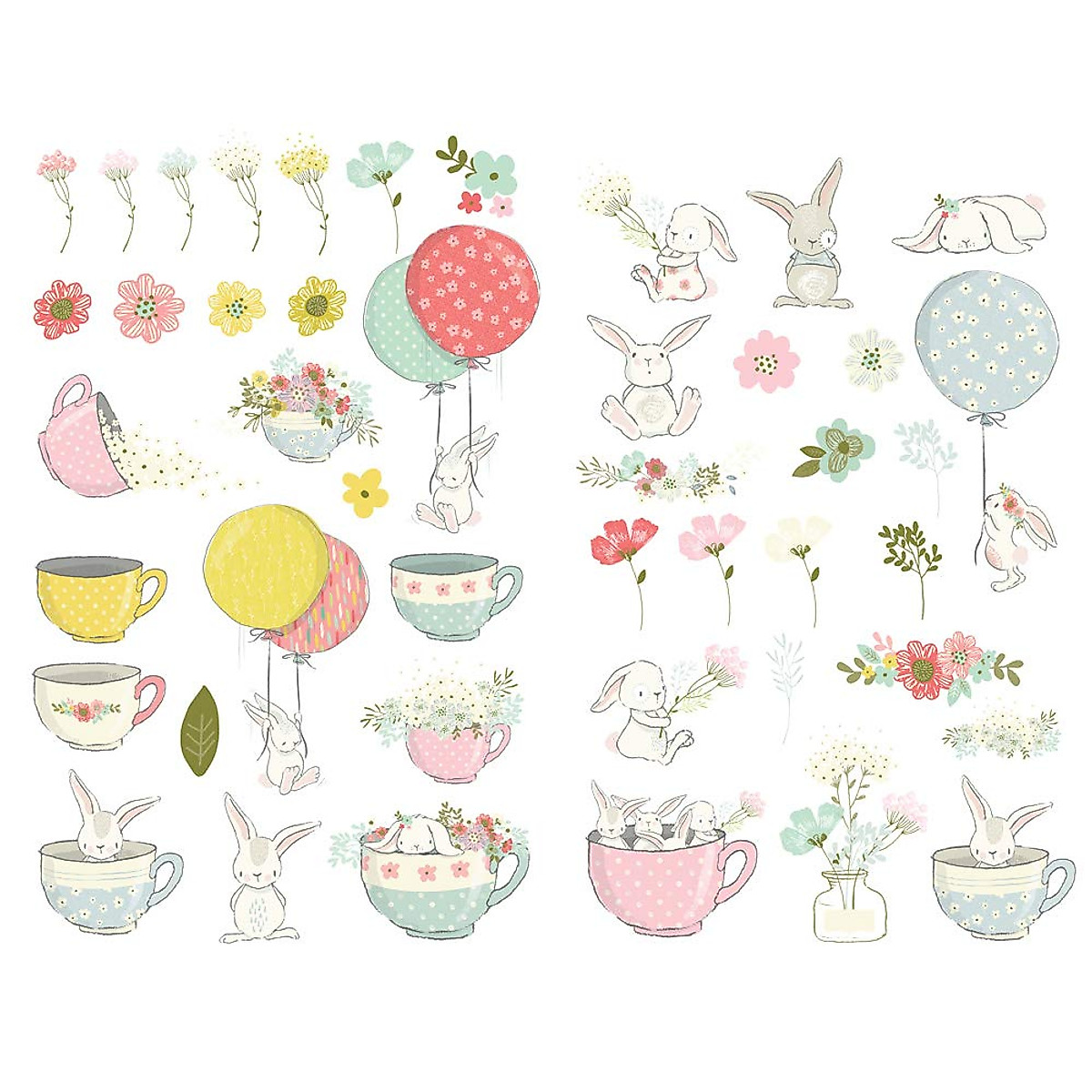 Seasonstorm Cartoon Anime Rabbit Cup Aesthetic Diary Travel Journal Paper Stickers Scrapbooking Stationery School Office Art Supplies