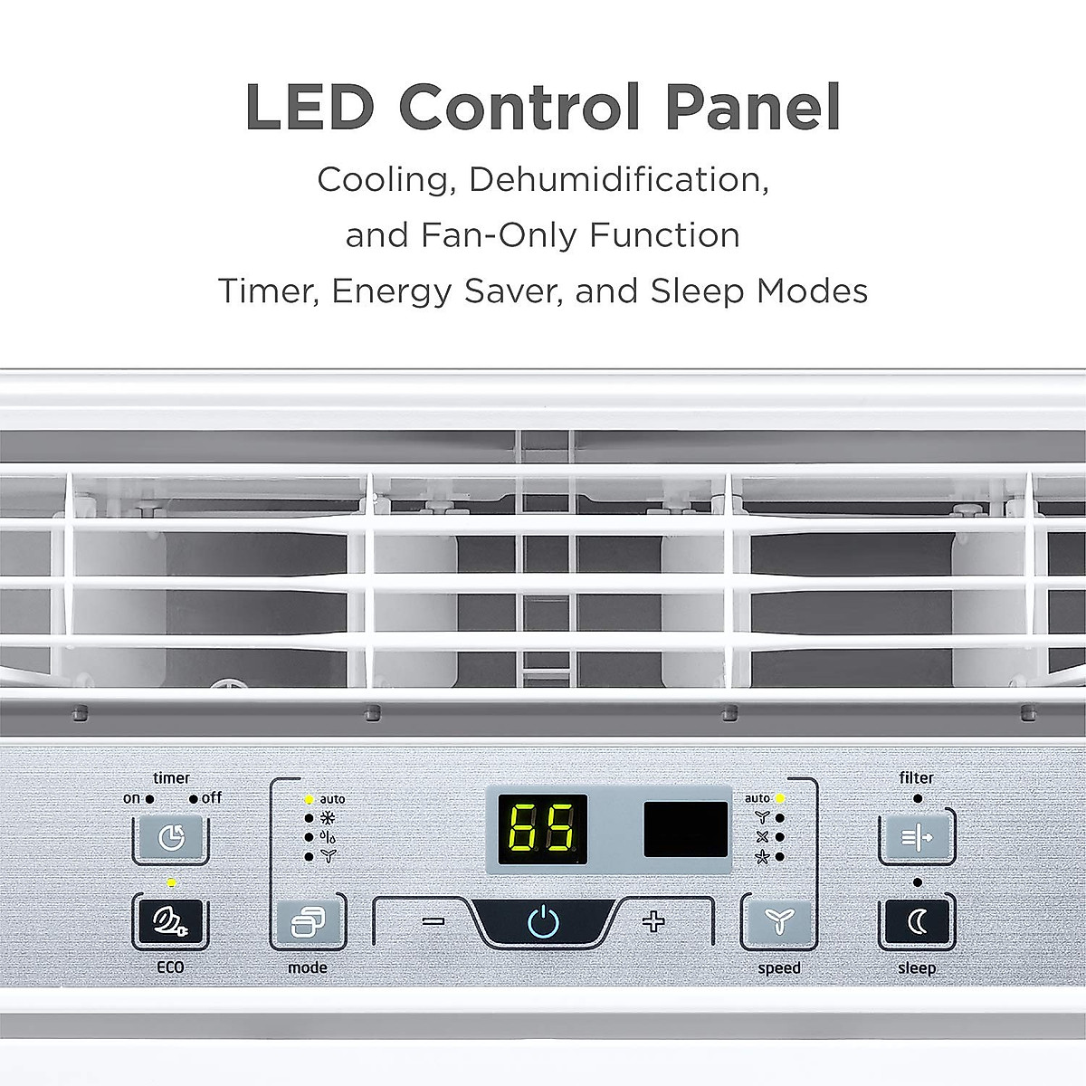 MIDEA EasyCool Window Air Conditioner - Cooling, Dehumidifier, Fan with remote control - 8,000 BTU, Rooms up to 350 Sq. Ft. (MAW08R1BWT Model) (Renewed)