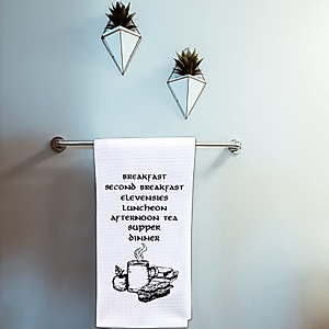 POFULL Second Breakfast Gift Funny Movie Inspired Kitchen Towel Home Decor Hostess Gift (Breakfast Towel)
