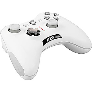 MSI Force GC30V2 White Wireless Gaming Controller, Dual Vibration Motors, Dual Connection Modes, Interchangable D-Pads, Compatible with PC & Android