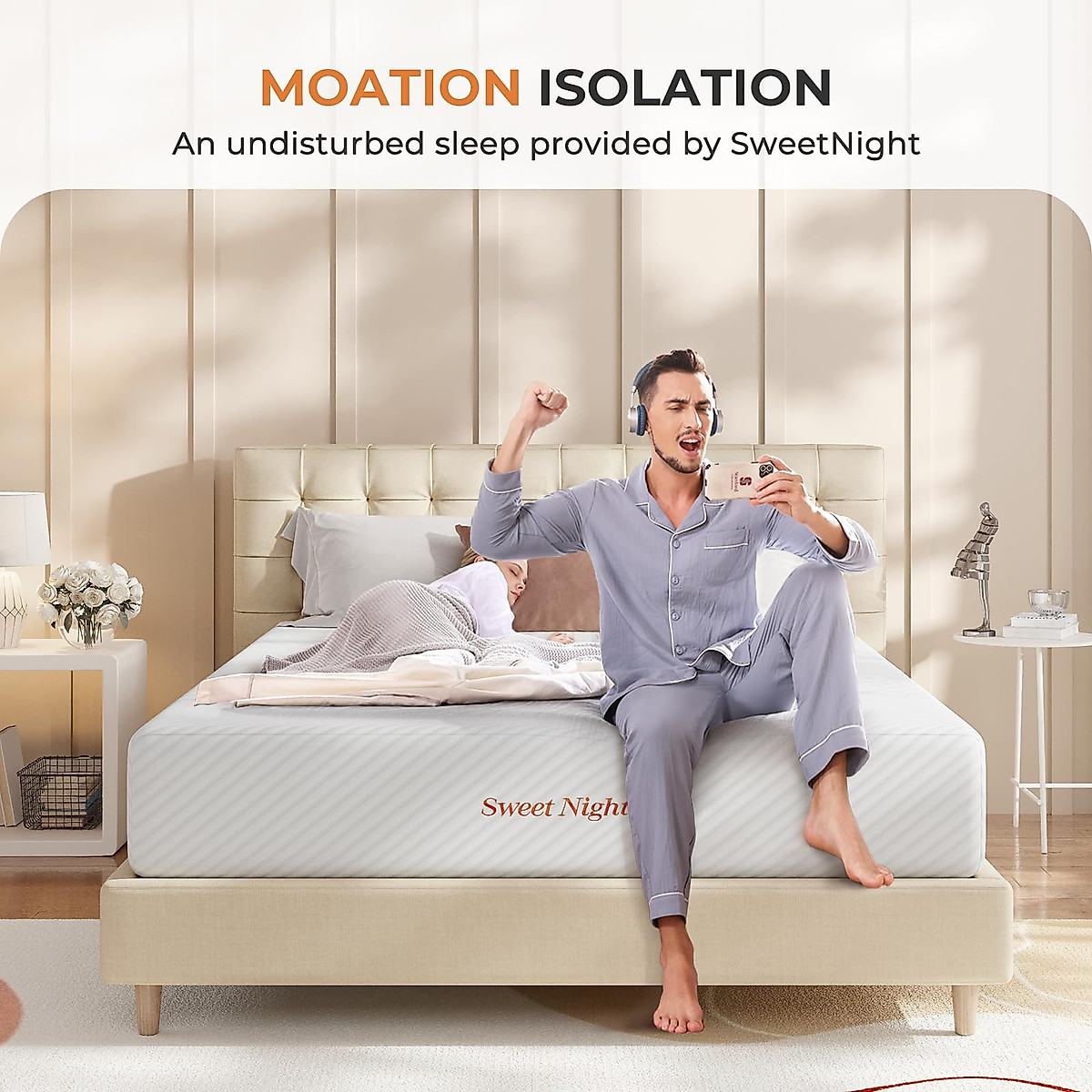 Sweetnight Full Mattress, 12 Inch Full Memory Foam Mattress, Gel Infused & Perforated Foam for Staying Cool & Pressure Relief, Full Size Bed Mattress in a Box