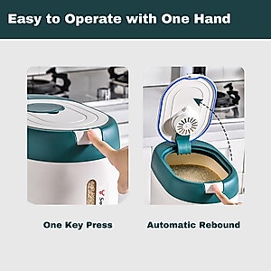 Kitchen Airtight Food Storage Container with Lid for Rice, Cereal, Flour, Sugar, Grains and Dog Food Storage - 11 lbs, Gree