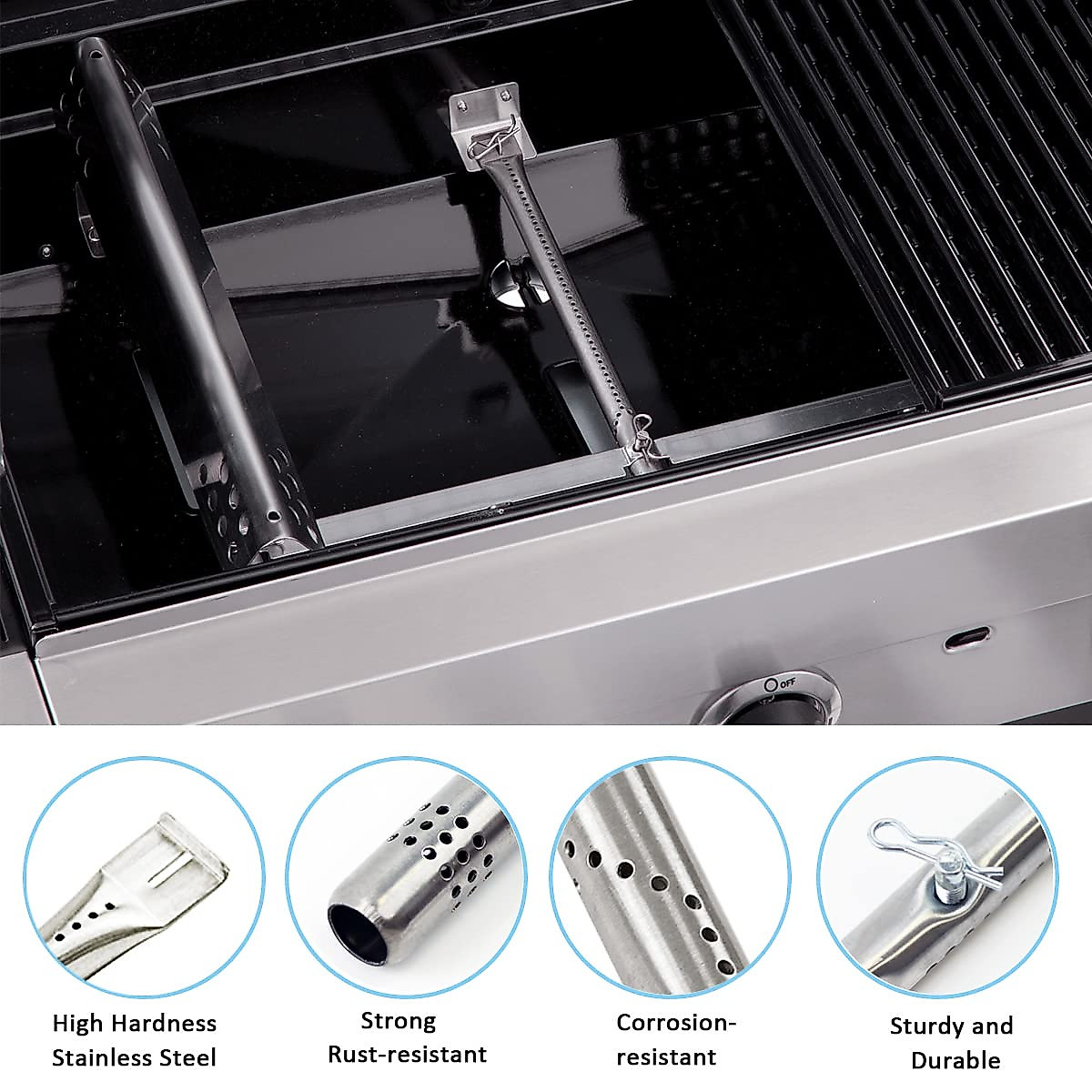 Grill Replacement Parts for Charbroil Performance 4 Burner 463342119, 463332718, 463347017, 463361017, 463673017, 463376018P2, G470-5200-W1 Burner G470-0004-W1A Heat Plate for 463342119, 463332718