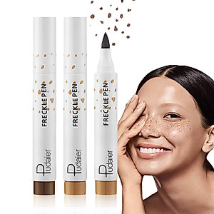 Natural Freckle Pen - 2Pcs for Different Color, Light Brown & Dark Brown, Long Lasting Waterproof Neutral Lightweight Freckle Makeup Tool