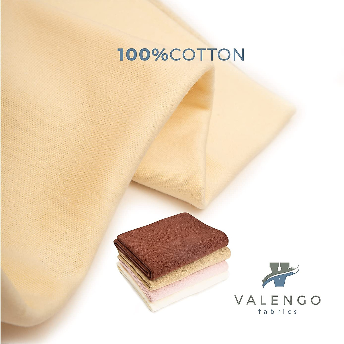 VALENGO Premium Skin Tone Fabric for Doll Making, 100% Cotton Interlock Fabric, Waldorf Doll Skin Fabric, Cloth Doll Skin Color Fabric - 1 Yard (Fair)