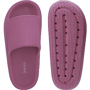 Joomra Shower Slippers for Women Foam Pillow House Shower Bath Bathroom Home Platform Sandals Slipers Cushion Slides for Ladies Female Sandles Fuchsia 39-40