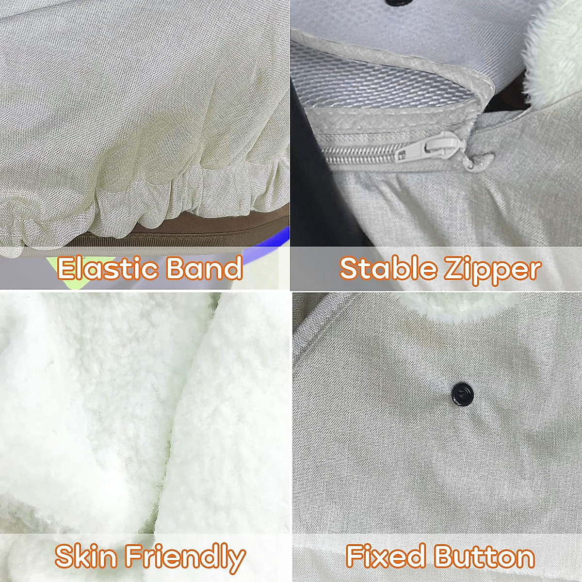 Baby Car Seat Cover - Winter Car Seat Cover for Babies Winter, Cozy Baby Car Seat Cover, Infant Car Seat Cover & Canopies Winter for Stroller Keeping Warm (Warm Sand)