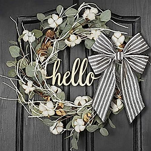 Cintago Black and White Striped Wired Ribbon, 2.5' x 10 Yards Wired Edge Ribbon for Wreath, Ticking Stripe Ribbon, DIY Craft and Gift Wrapping, Farmhouse Ribbon (Black&White, 2.5'x 10Yards)