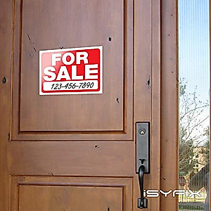 iSYFIX For Sale Signs Stickers – 2 Pack 10x7 Inch – Premium Self-Adhesive Vinyl, Decal, Indoor & Outdoor Red