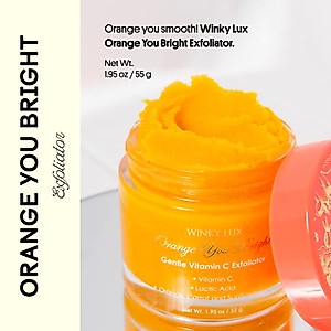 Winky Lux Orange You Bright Exfoliator - Face Exfoliator with Vitamin C and Lactic Acid, Dead Skin Remover for Face, Face Scrub