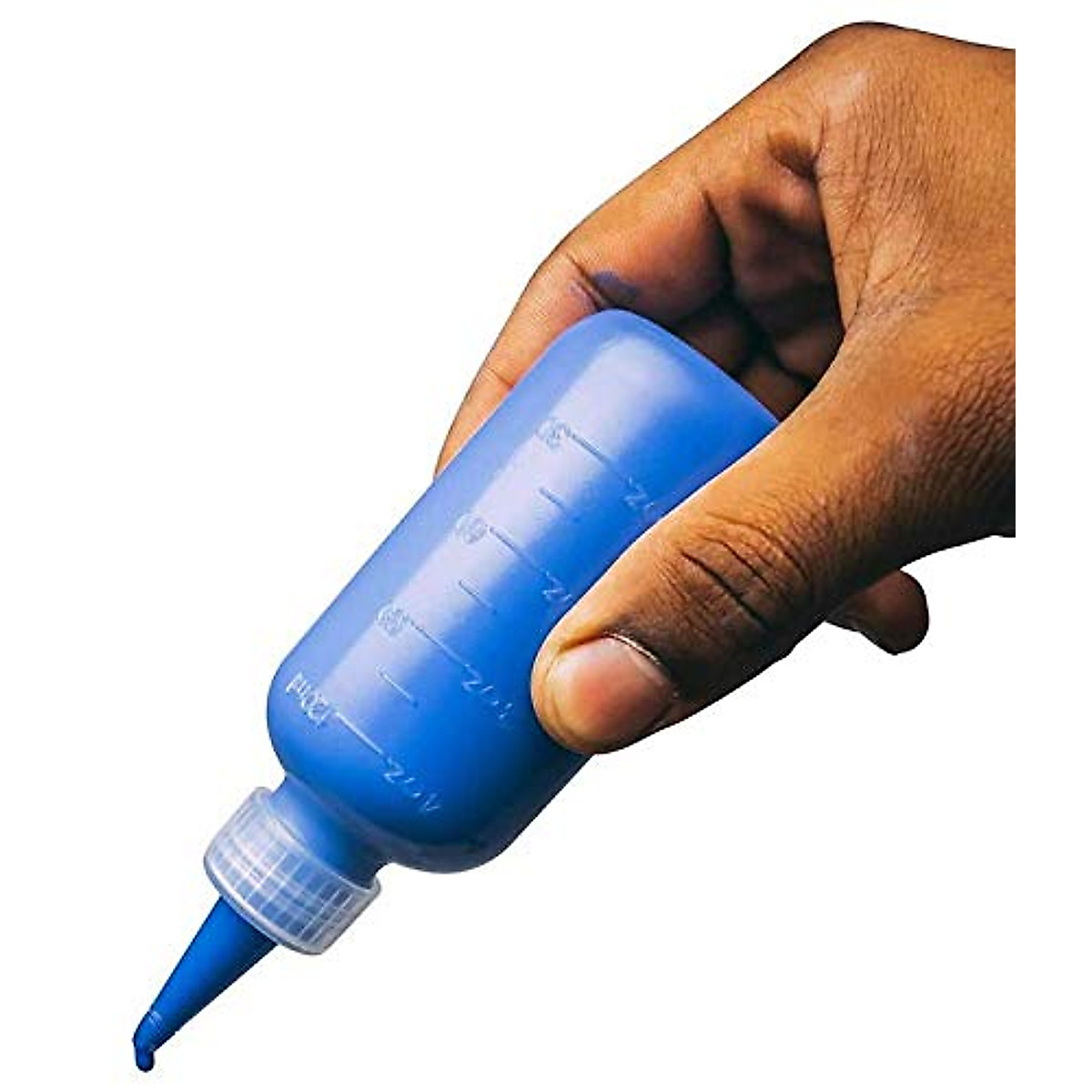 EDOBLUE Plastic Bottles 120mL with Red Tip Caps and Measurements - Small Mini Squeeze Dispensing Bottle for Arts and Crafts, Paint, Icing,Condiment, Glue, Sauces, and More ​- 6 Pack / 4 Ounce