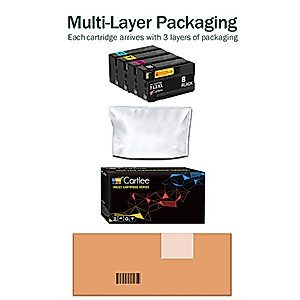 Cartlee Compatible Ink Cartridges Replacement for HP 712 712XL Ink Cartridges for HP for DesignJet T210 T230 T250 T630 T650 Studio Plotter Printers (1 Black, 1 Cyan, 1 Magenta, 1 Yellow)