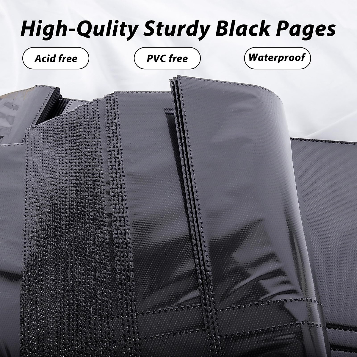 RECUTMS Photo Album 4x6 600 Photos Black Pages Large Capacity Leather Cover Wedding Family Photo Albums Holds 600 Horizontal and Vertical Photos (Black)