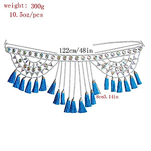 CanB Rhinestone Body Chains Sexy Body Belly Waist Skirt Chain Festival Body Jewelry for Women and Girls (Ⅴ)