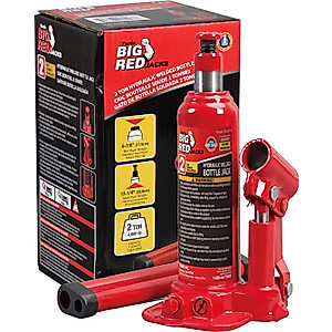 BIG RED 2 Ton (4,000 LBs) Capacity Hydraulic Welded Bottle Jack, TAM90203B