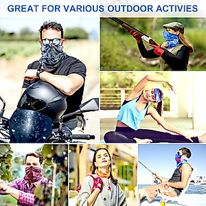 6 Pack Neck Gaiter Elastic Balaclavas Face Mask Versatile Bandana for Men Women