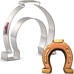 LILIAO Lucky Horseshoe Cookie Cutter - 4.3 x 4.5 inches - Stainless Steel