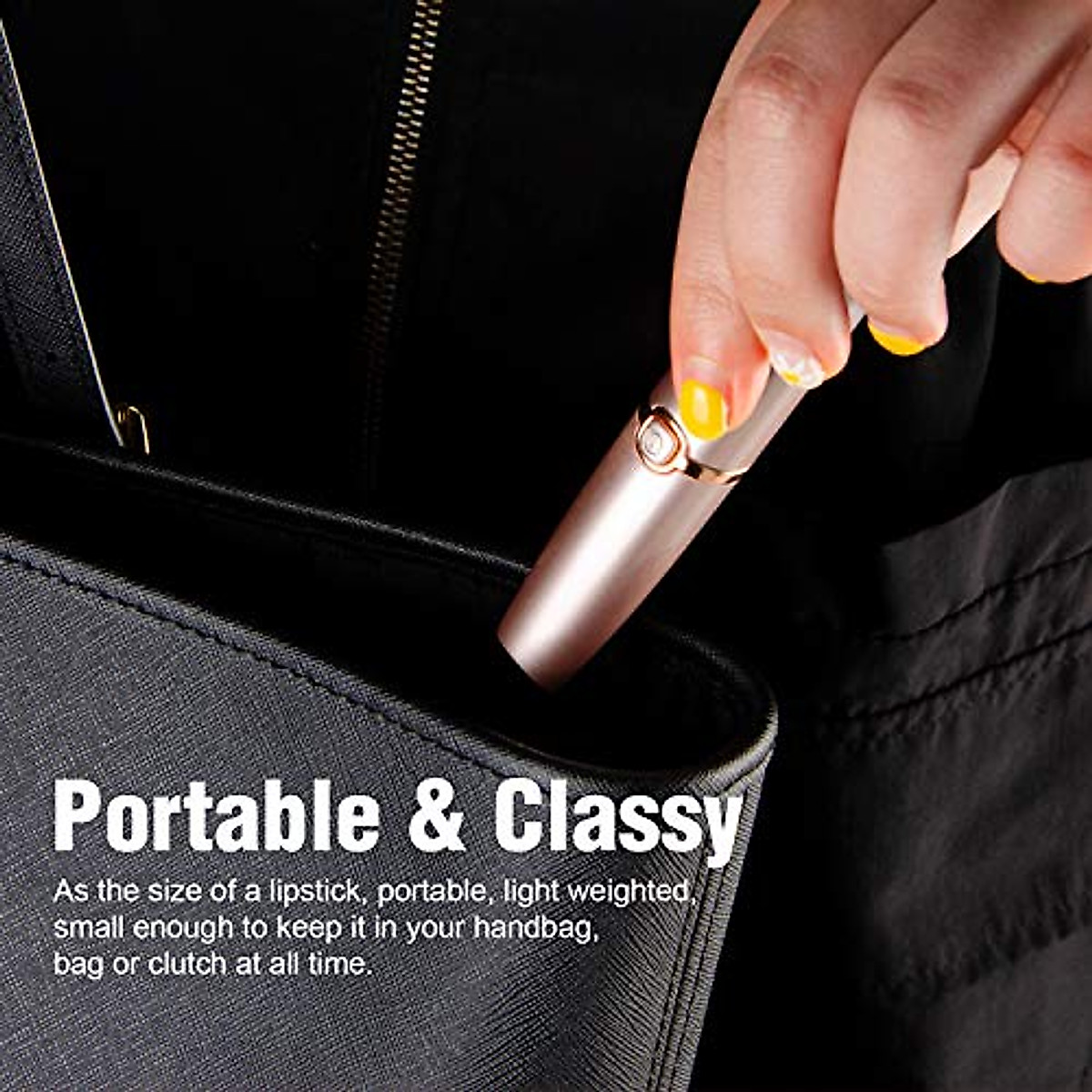 ARCESS Electric Eyebrow Hair Remover Trimmer, Portable Battery-Operated Painless Eyebrow Epilator Removal Razor Tool with LED Light for Women's Eyebrow Ear Hair Nasal Hair Beard