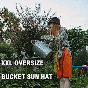 Oversize XXL Cotton Bucket Hat, Unisex Reversible Trendy Fisherman Hats, Double Side Wear Fishing Hat Summer Sun Hat