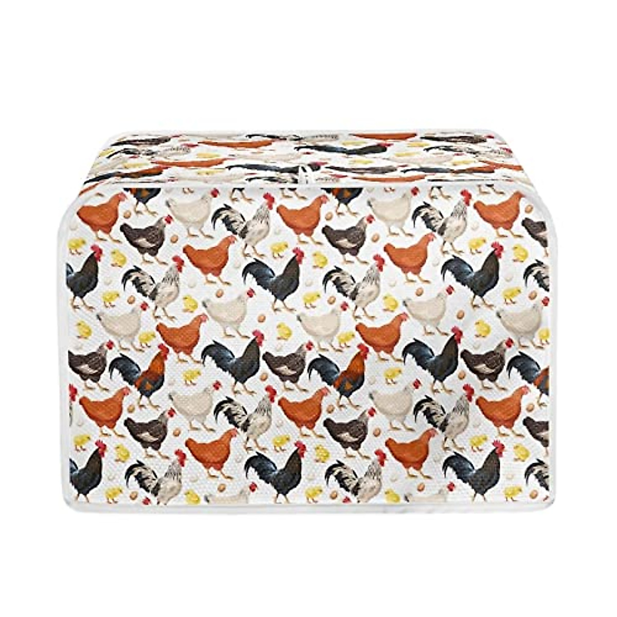 Gomyblomy Rooster & Chick Toaster Covers 4 Slice Wide Slot Dustproof Fingerprint Protectors and Greasy Protection Anti-sputtering Machine Washable
