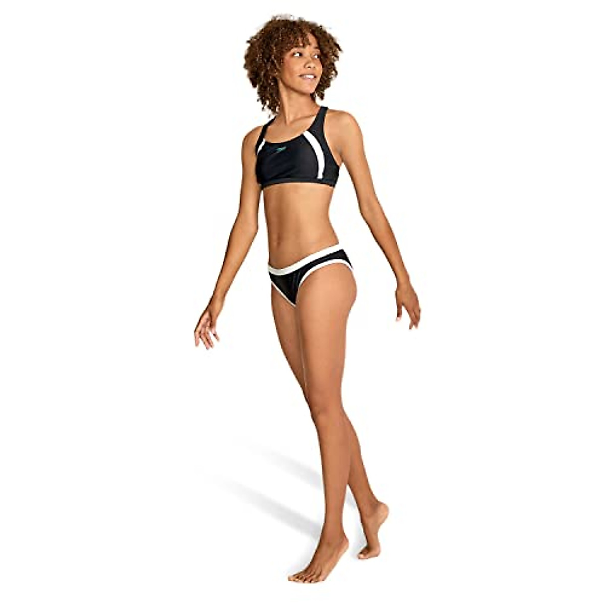 Speedo Women's Standard Swimsuit Quantum Bikini Top, Black, Large